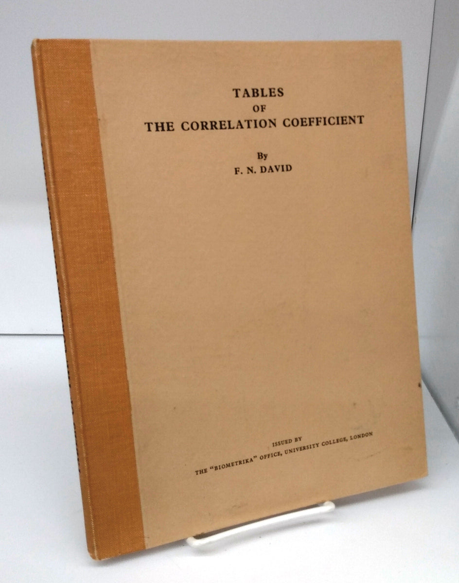 Tables of the Correlation Coefficient – Attic Books