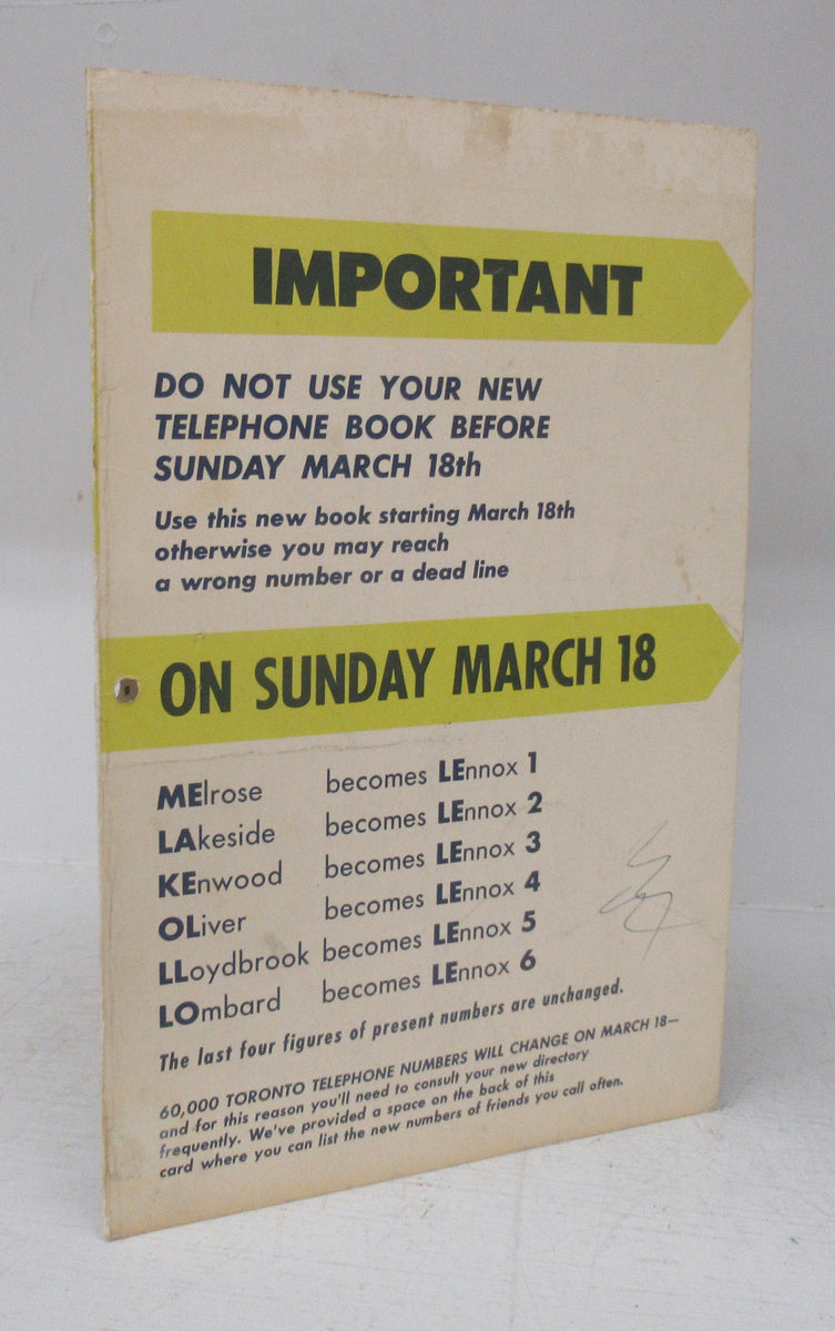 Greater Toronto local calling area guide – Attic Books